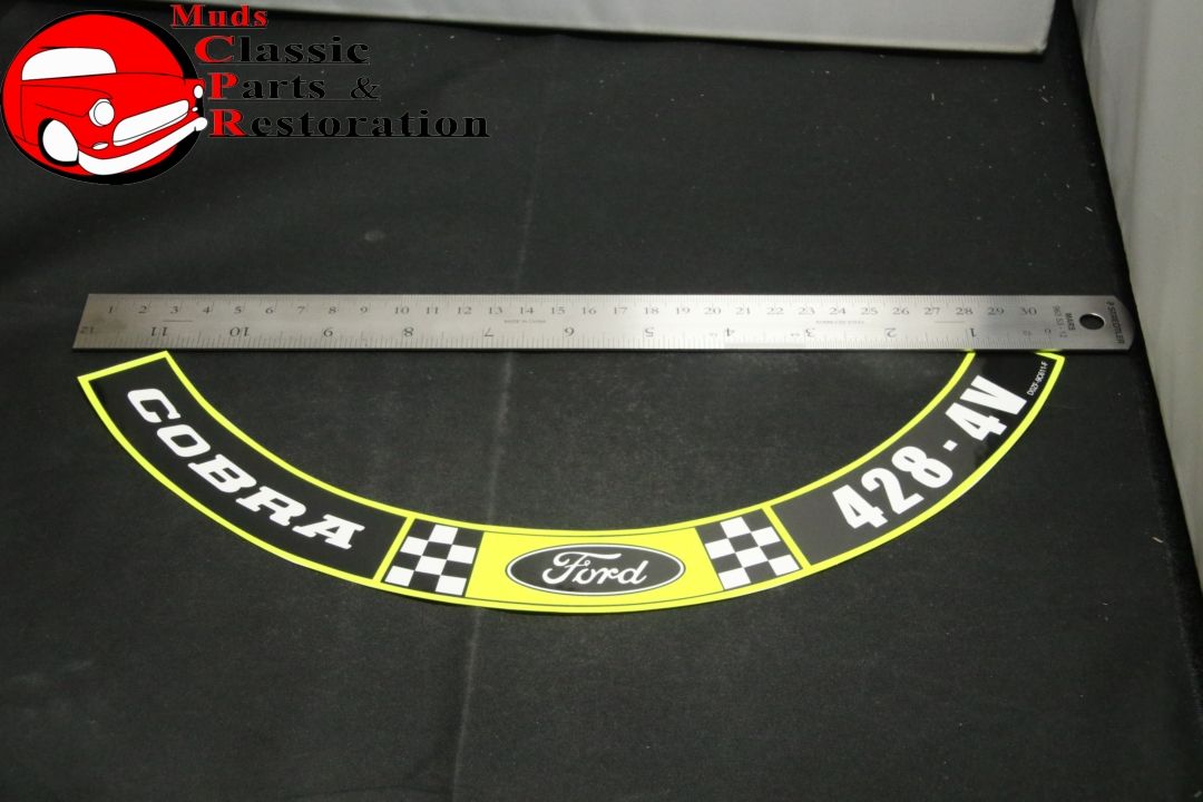 70-71 Ford Mustang 428-4V Cobra Jet Air Cleaner Decal Ford Part # Dozf ...