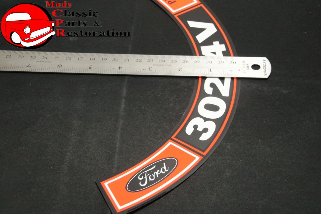 70 71 Ford 302-4V Premium Fuel Air Cleaner Decal Mustang Fairlane ...