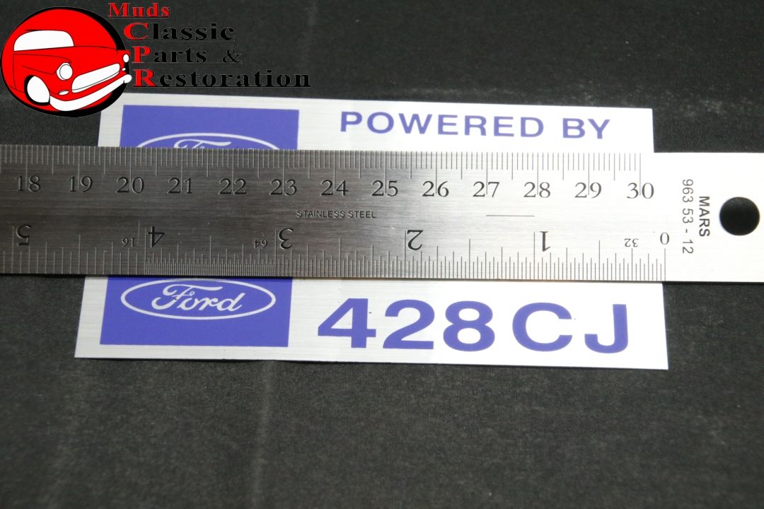 Ford "Powered By Ford 428Cj" Valve Cover Decals Pair Aftermarket W/Ford ...