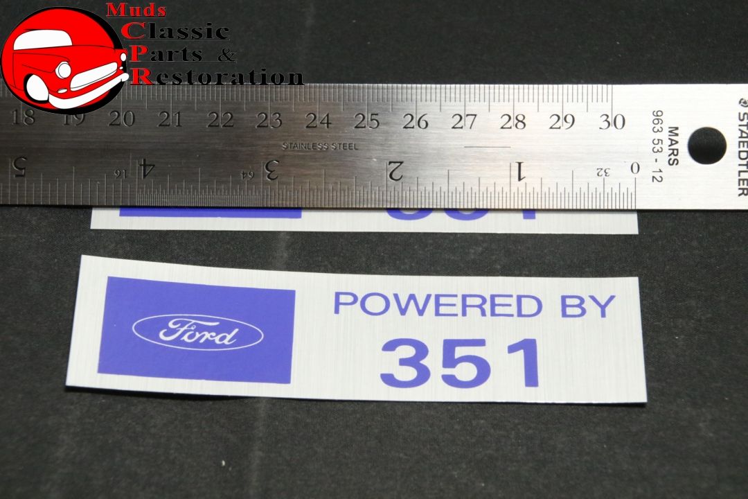 Ford Powered By 351 Valve Cover Decals - Set Of Two - Muds Classic Parts