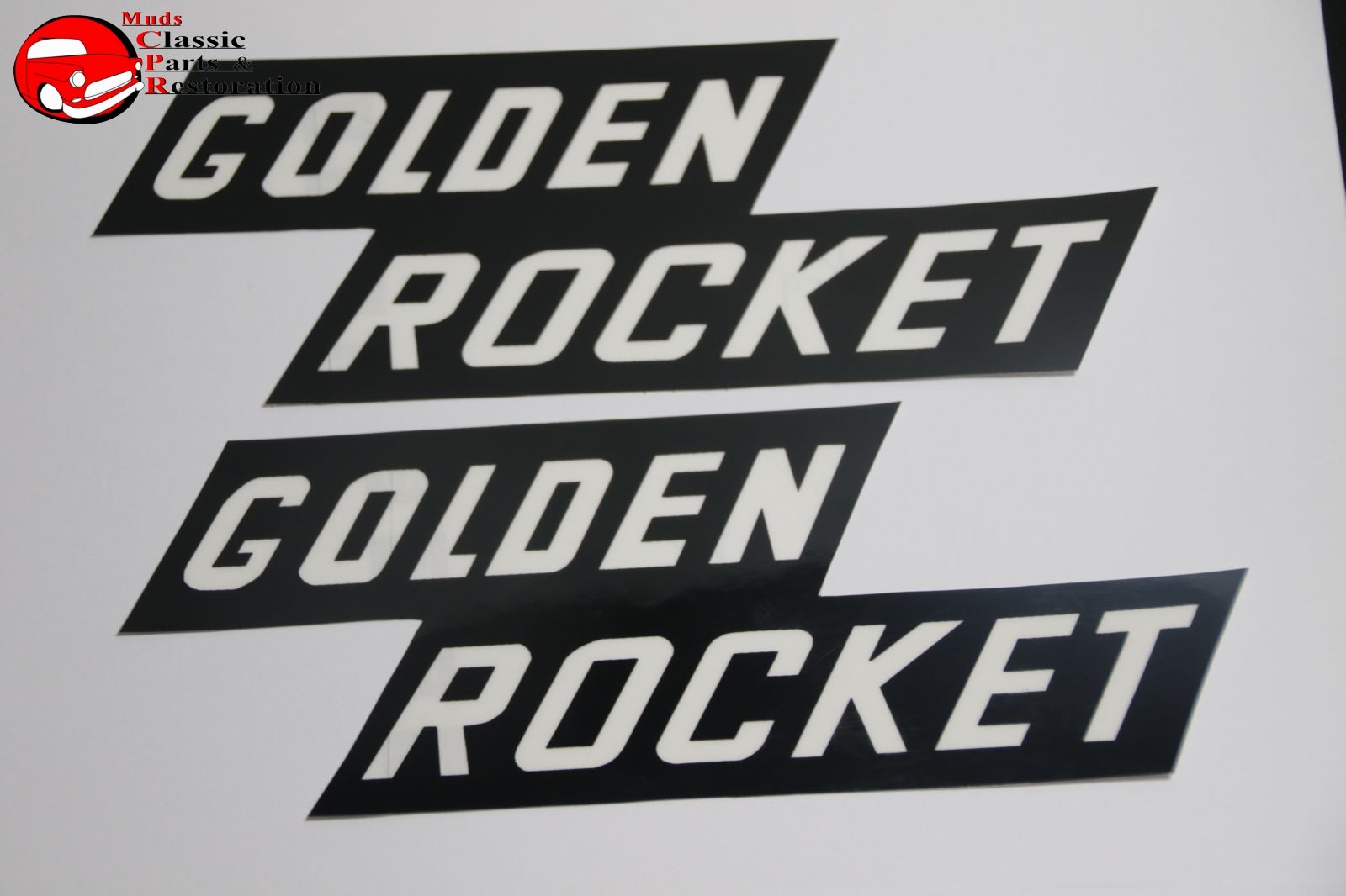 58 Oldsmobile Golden Rocket Valve Cover Decals Pair - Muds Classic Parts