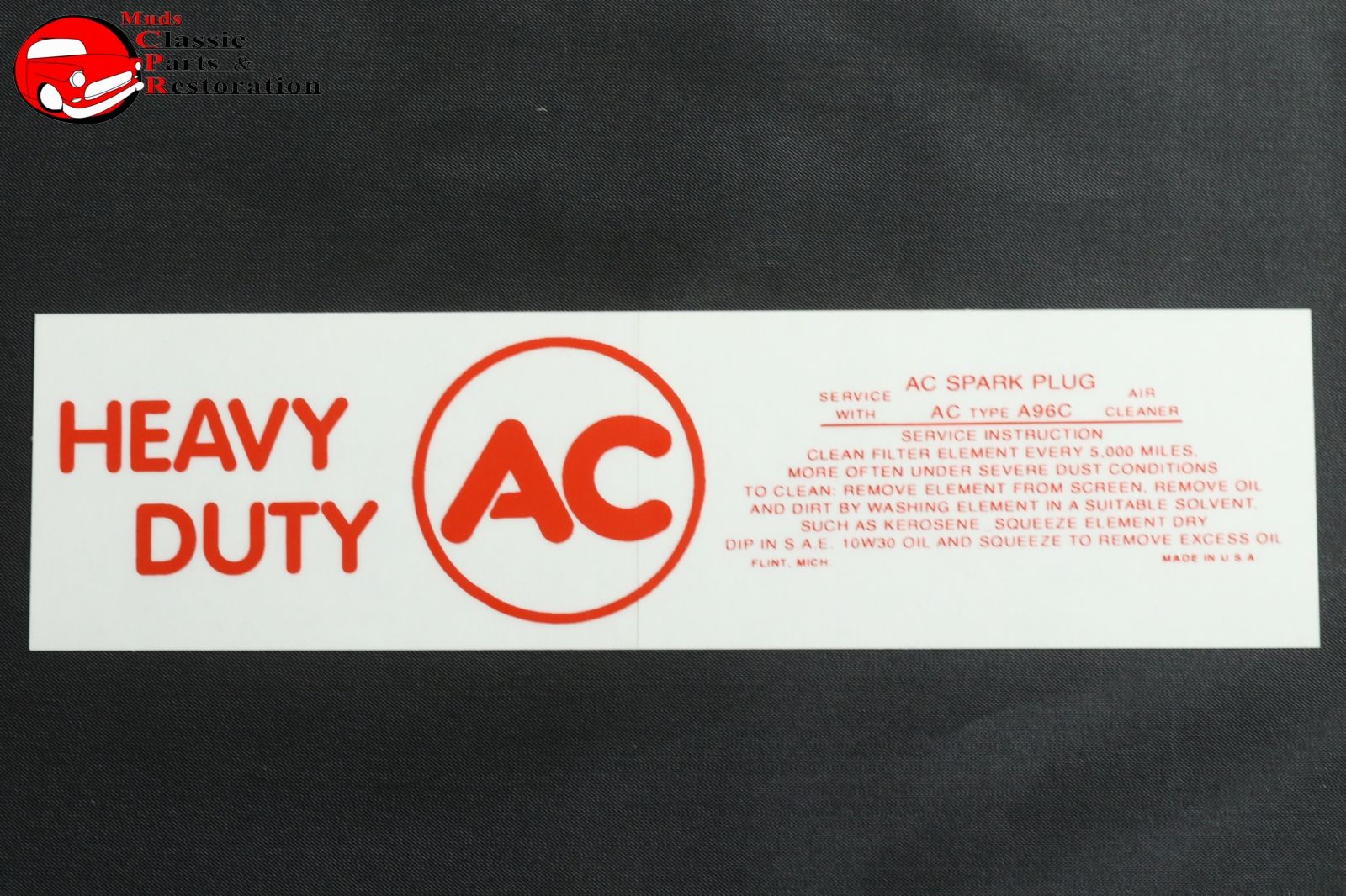 59-64 Pontiac Air Cleaner Service Instructions Decal Ac Filter #A96C ...