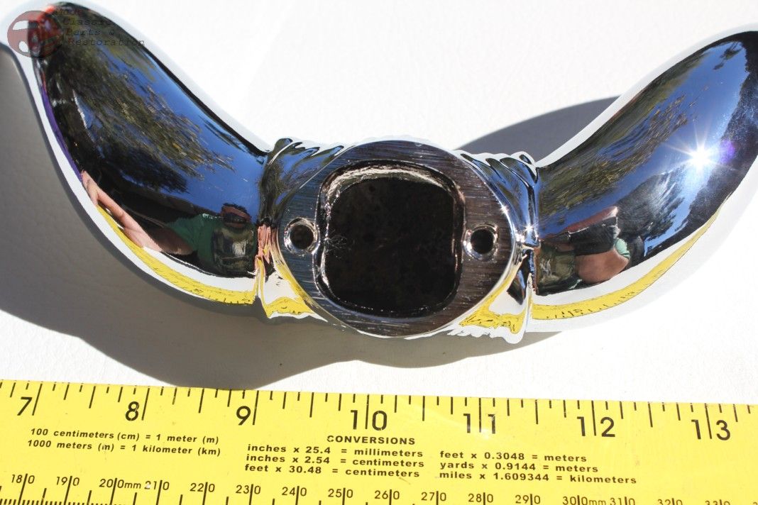 Chrome Bull Horn Novelty Hood Ornament Custom Truck Chevy Hot Rat ...