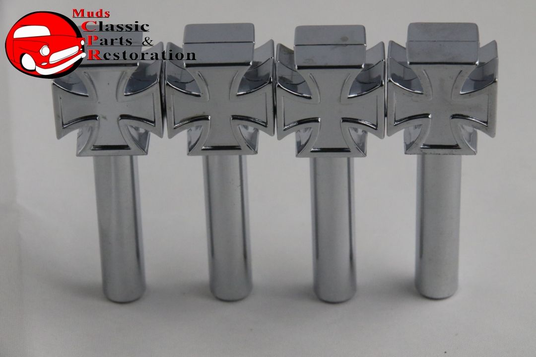 Chrome Maltese Iron Cross Door Lock Latch Knobs Custom Truck Hot Rat ...