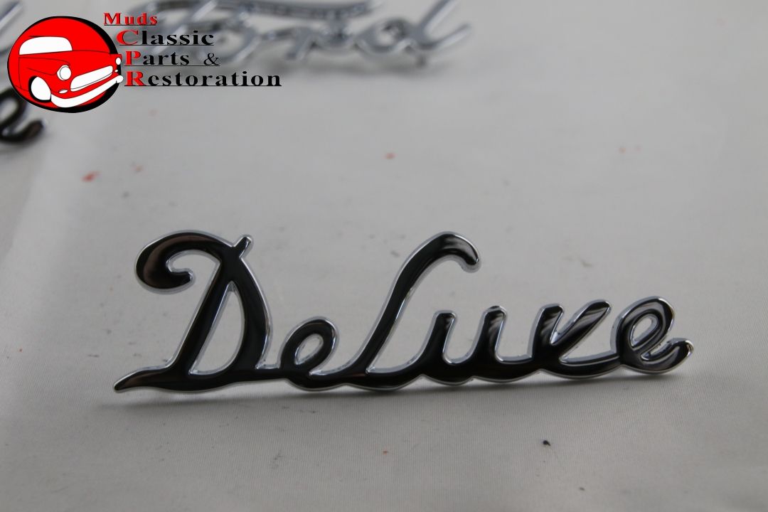 1939 Ford Passenger Car Ford Deluxe Script Side Hood Emblems Chrome ...